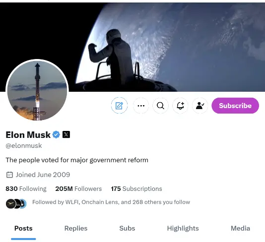 Musk changed the X account profile picture to an image of the SpaceX ...